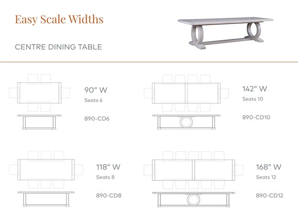 Centre Dining Table - 890-CD6 - Style - Chaddock Furniture Workroom