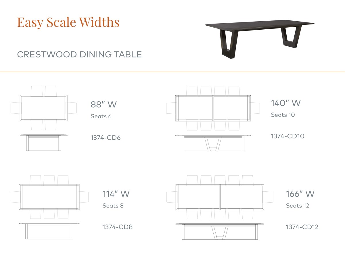 Crestwood Dining Table 1374-CD6 - CHADDOCK, SMART CUSTOM COLLECTION ...