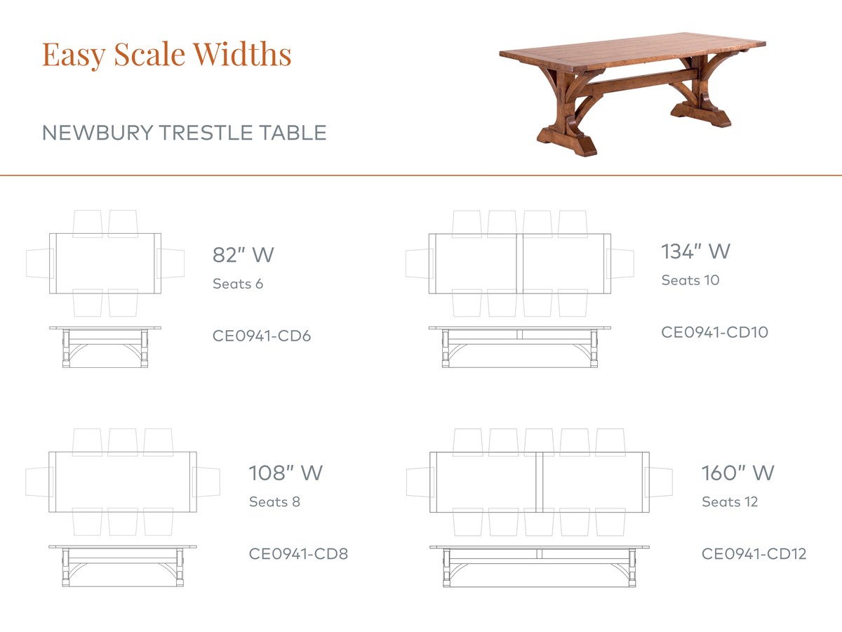 Newbury Trestle Table CE0941 - GUY CHADDOCK, SMART CUSTOM COLLECTION ...