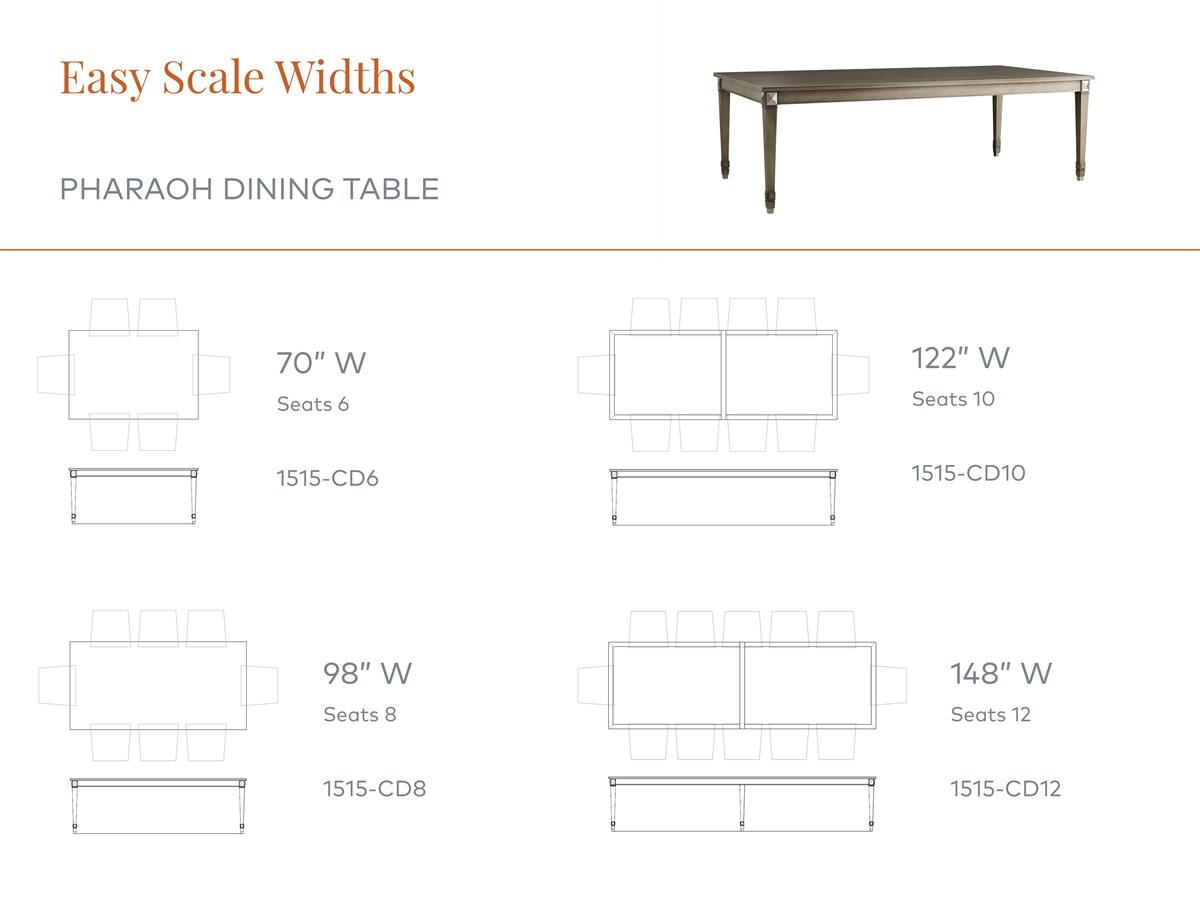 Pharaoh Dining Table 1515-20 - CHADDOCK, SMART CUSTOM COLLECTION - Our ...